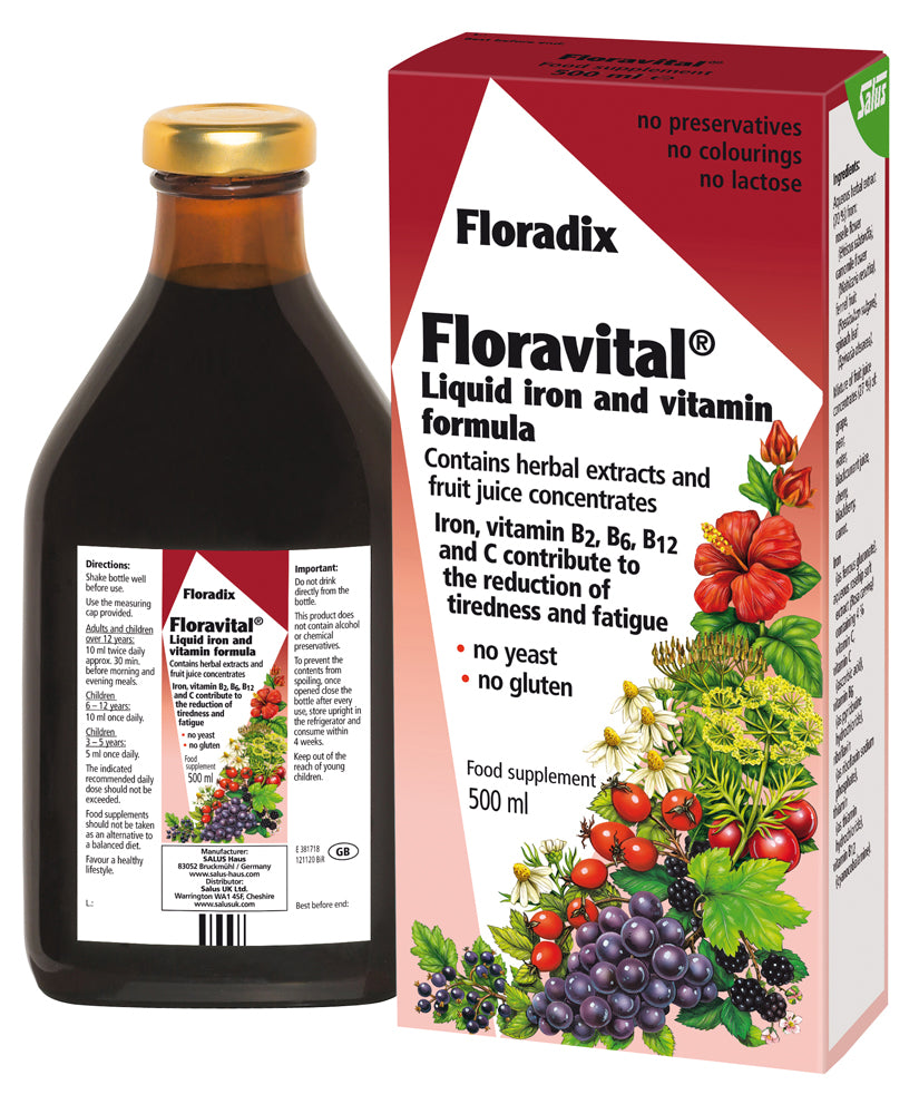 Floradix Floravital Gluten & Yeast Free Liquid Iron & Vitamin Formula – Savant Health — Savant ...