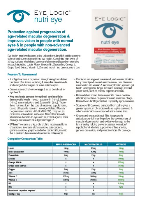 Eye logic Nutri R2R – Savant Health — Savant Distribution Ltd